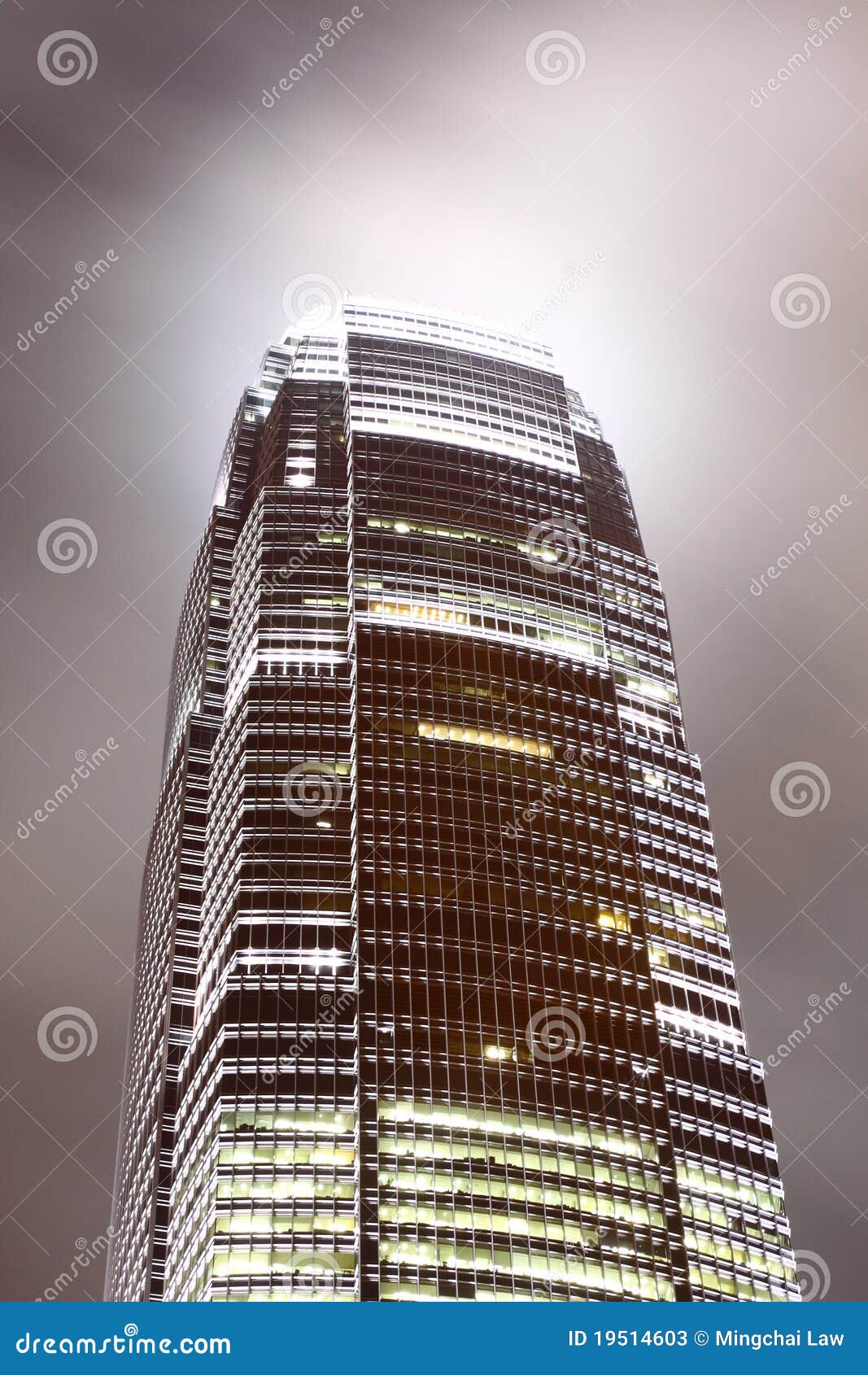 Night View of Commercial Building Stock Image - Image of architecture ...