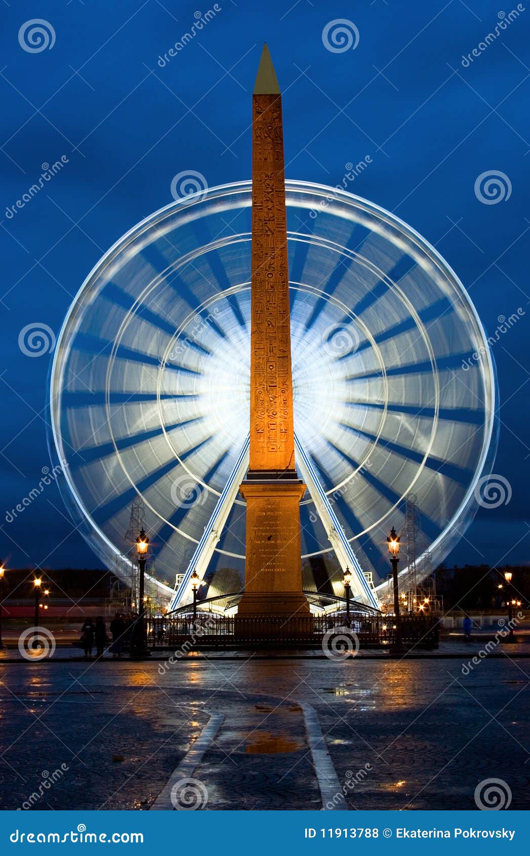 Night View of Concorde Square in Paris Stock Photo - Image of european ...