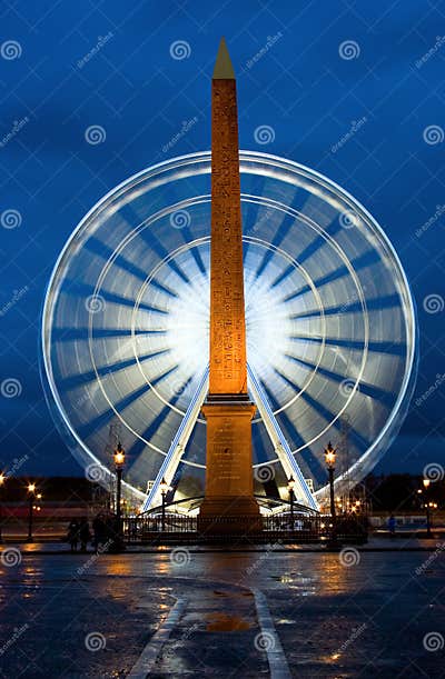 Night View of Concorde Square in Paris Stock Photo - Image of european ...
