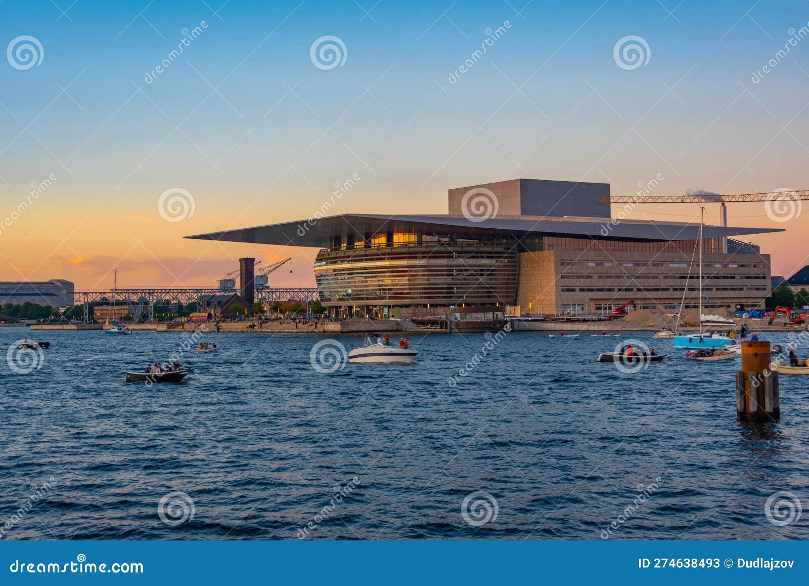 Night View of the Copenhagen Opera House, Denmark. Stock Image - Image ...