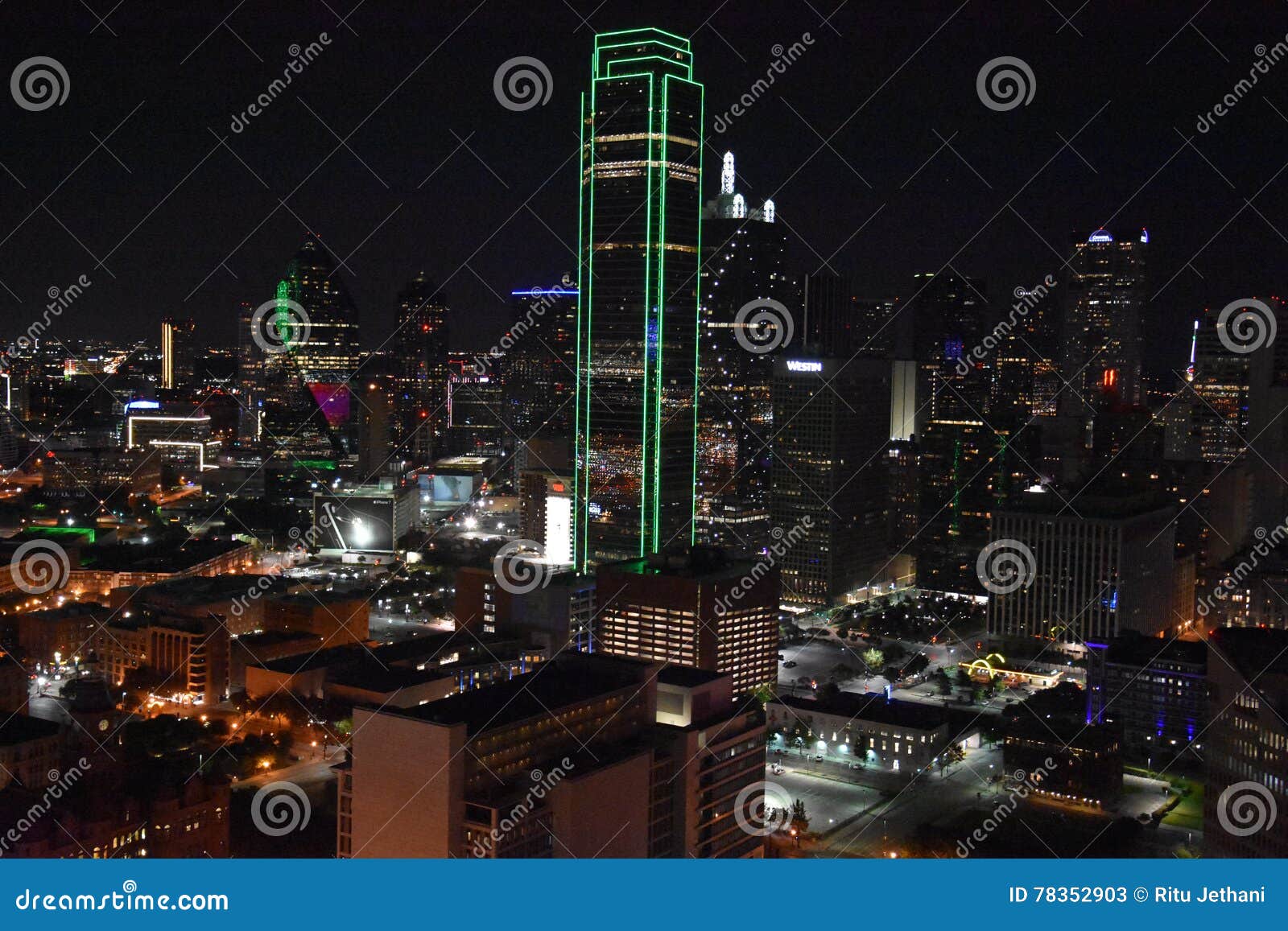 Night View of Dallas, Texas Editorial Stock Photo - Image of ...