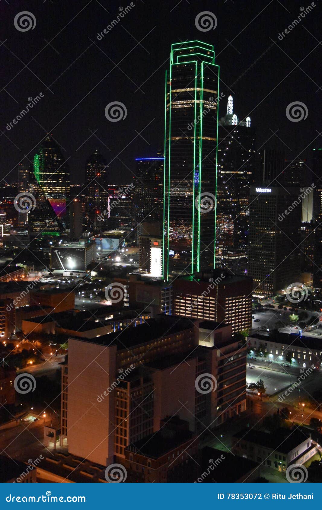 Night View of Dallas, Texas Editorial Photography - Image of light ...