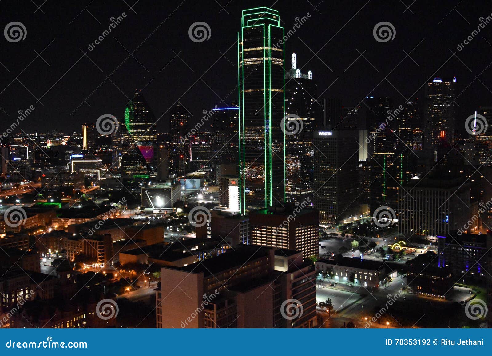 Night View of Dallas, Texas Editorial Photography - Image of america ...