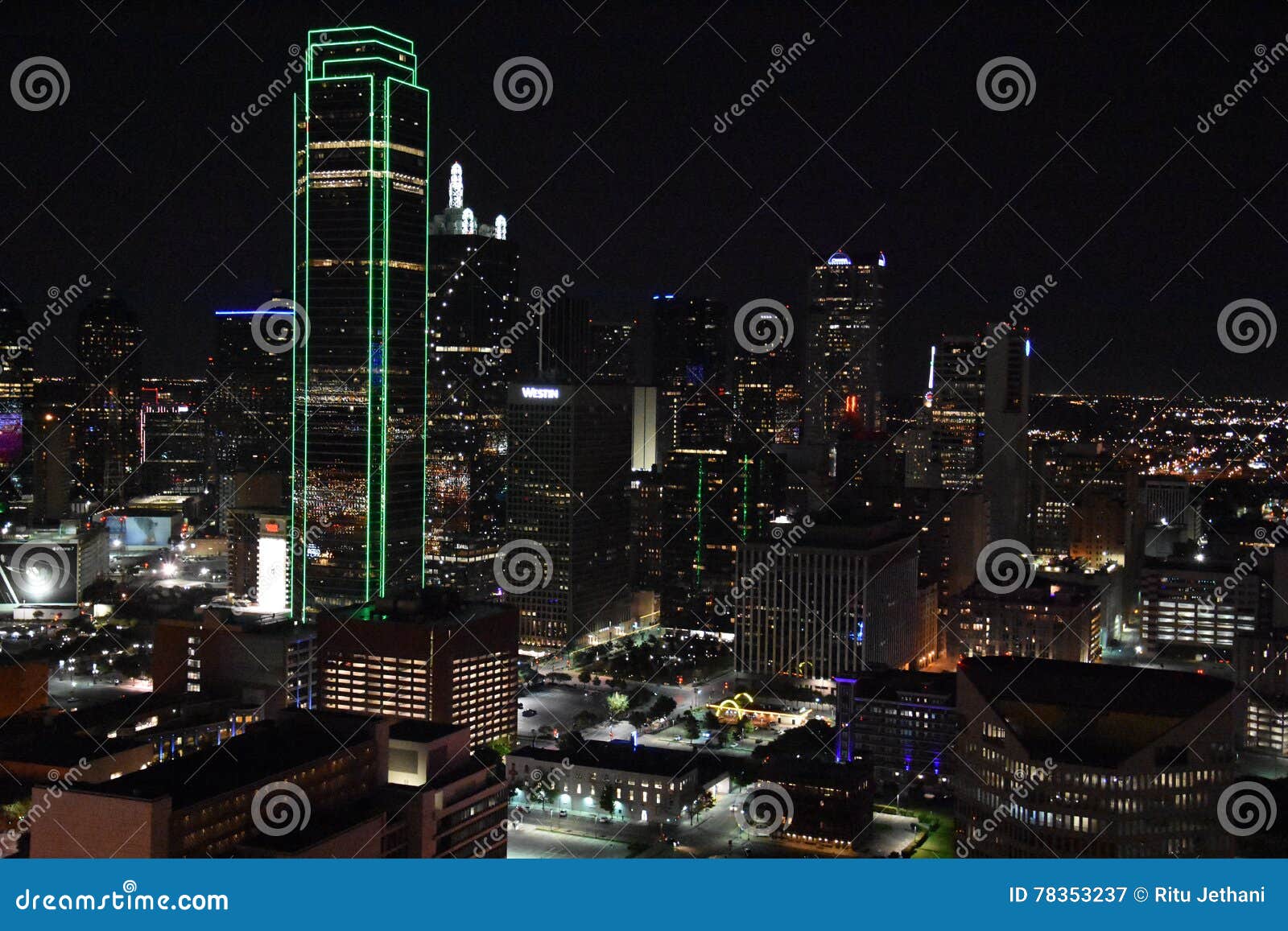 Night View of Dallas, Texas Editorial Photography - Image of america ...
