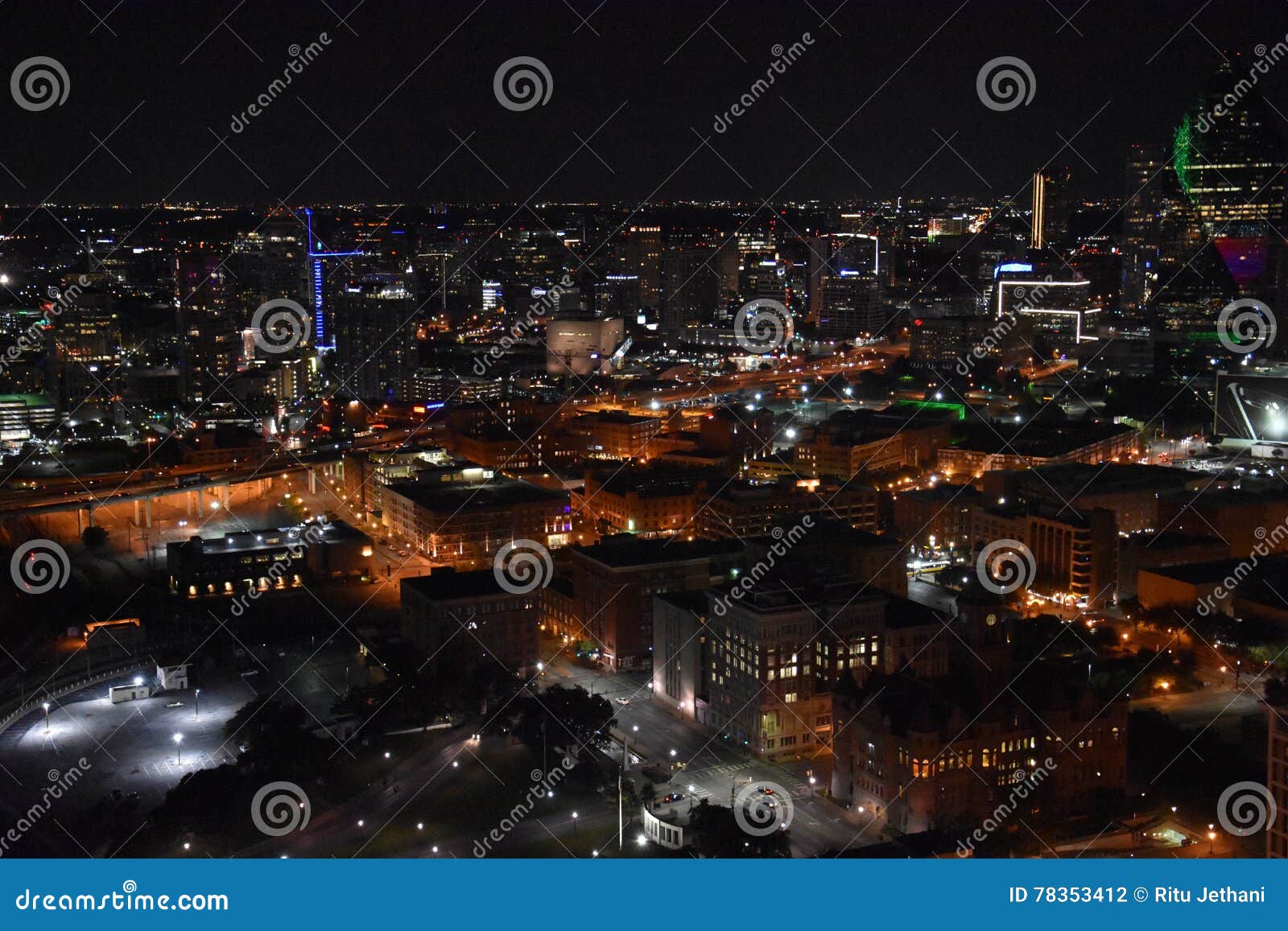 Night View of Dallas, Texas Editorial Photography - Image of exterior ...