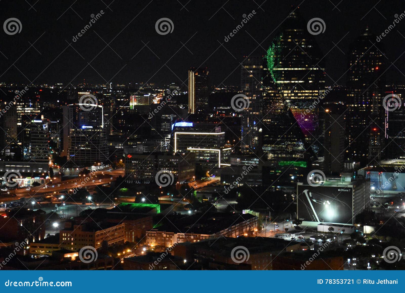 Night View of Dallas, Texas Editorial Photo - Image of arrangement ...