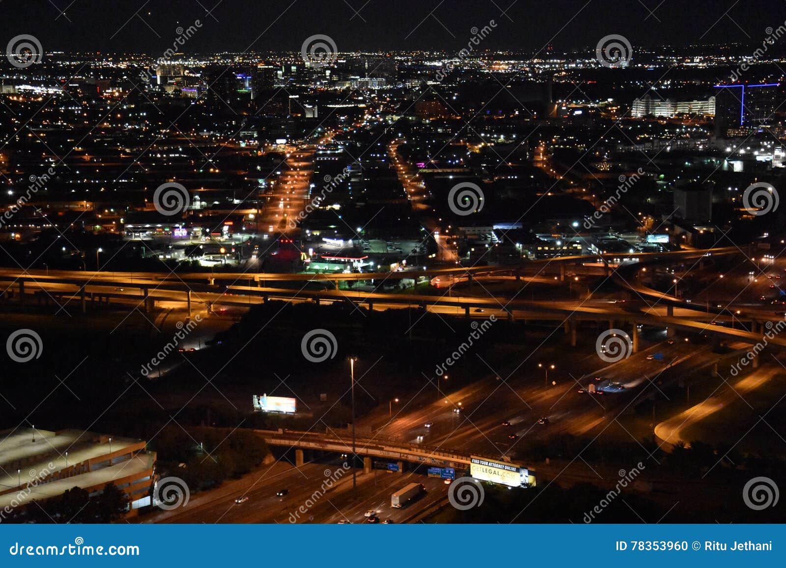 Night View of Dallas, Texas Editorial Image - Image of area, cityscape ...