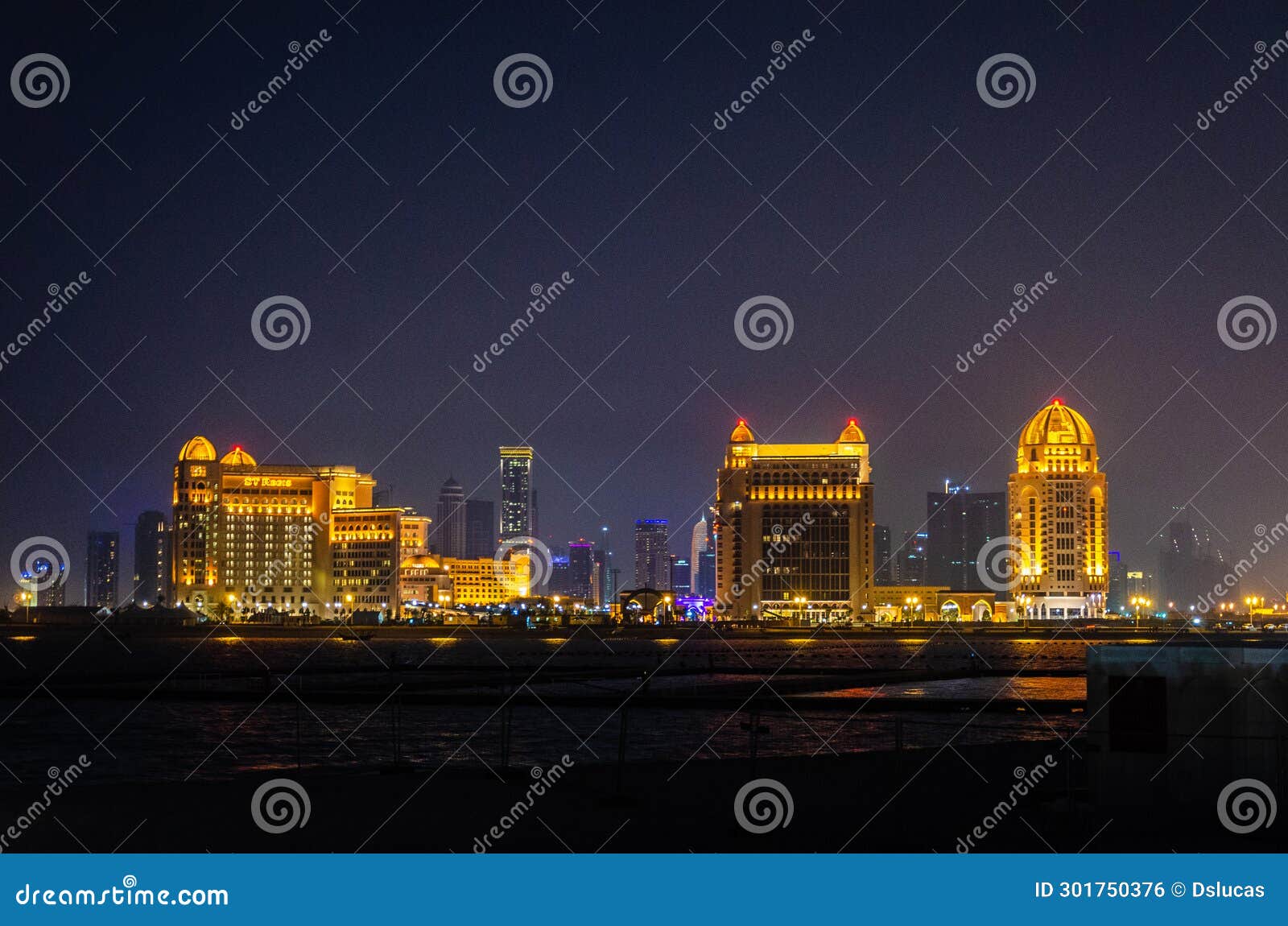 Doha Corniche Skyline After Rain Editorial Image | CartoonDealer.com ...
