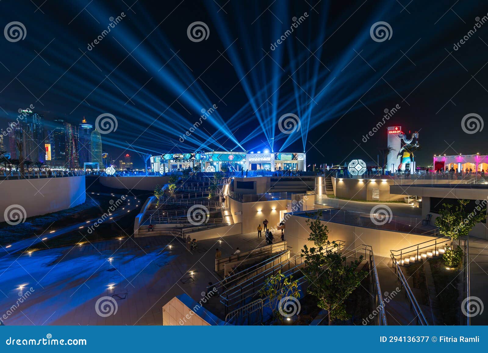 Doha, Qatar - December 2, 2022: Night View of Doha Corniche, Qatar ...