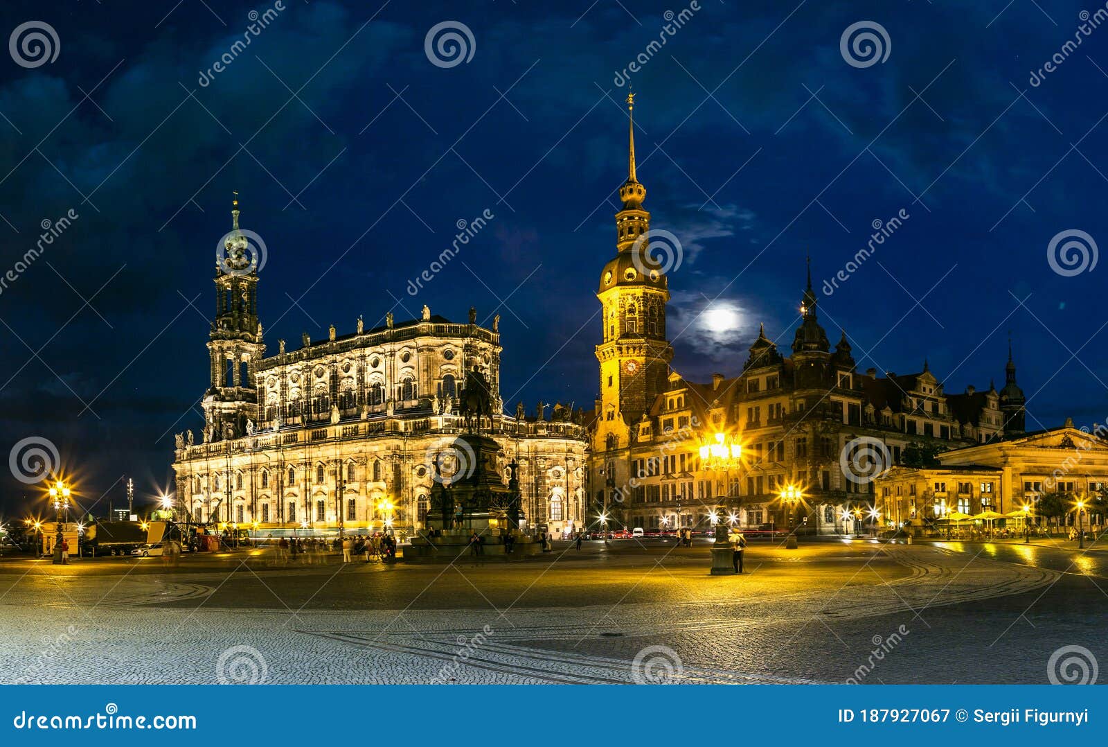 Night view of Dresden stock image. Image of landmark - 187927067