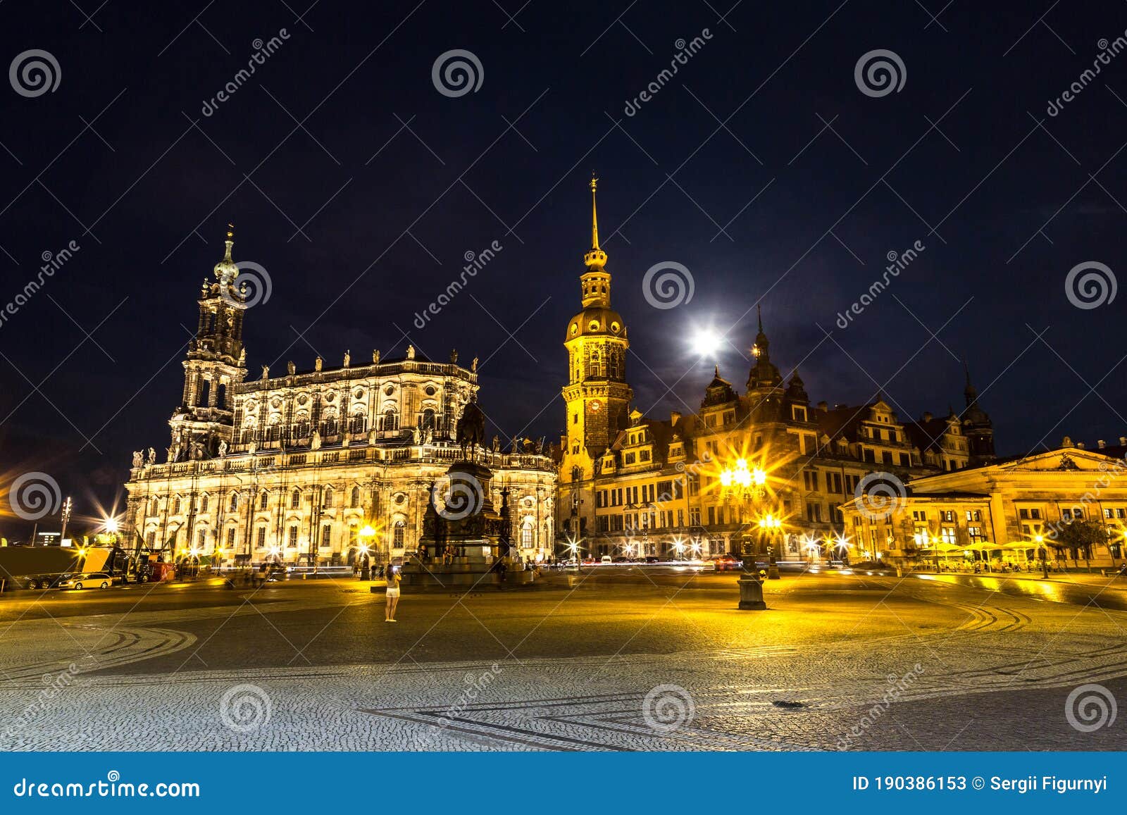 Night view of Dresden stock image. Image of germany - 190386153