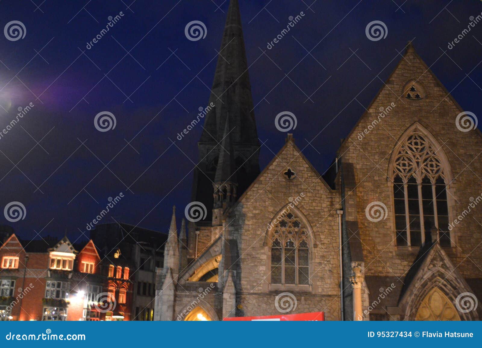 Night view of Dublin stock photo. Image of tour, irish - 95327434