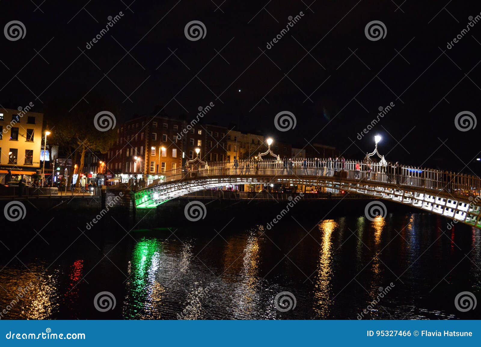 Night view of Dublin stock photo. Image of tour, dublin - 95327466