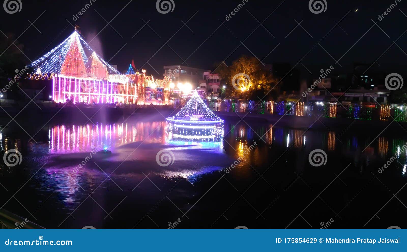 Night View Durga Temple Varanasi Stock Image - Image of varanasi, night ...