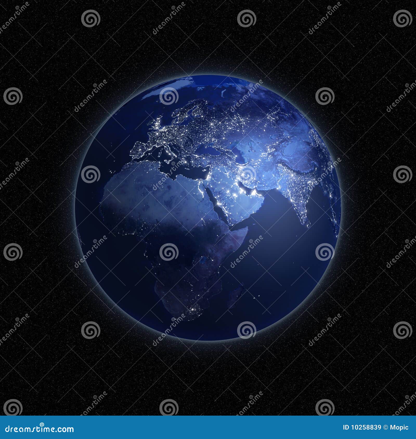 Night view of the Earth stock illustration. Illustration of globe ...