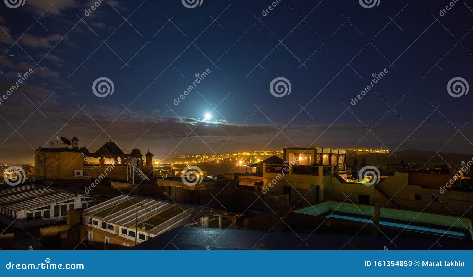 Majestic Night View on FEZ City. Morocco Editorial Stock Image - Image ...