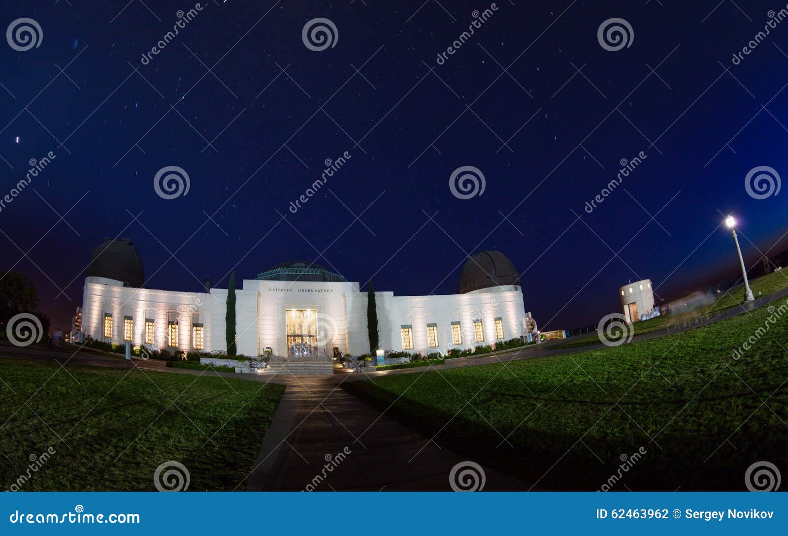 Night View of Griffith Observatory with Lights Stock Photo - Image of ...