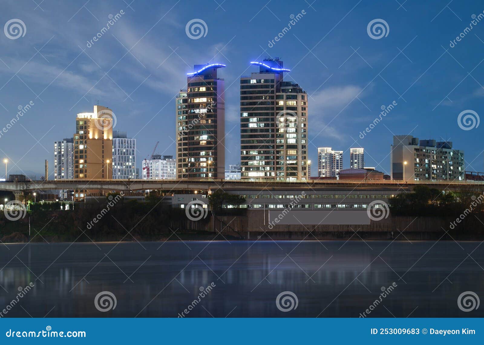 Night View of the Han River in Seoul Stock Image - Image of metropolis ...