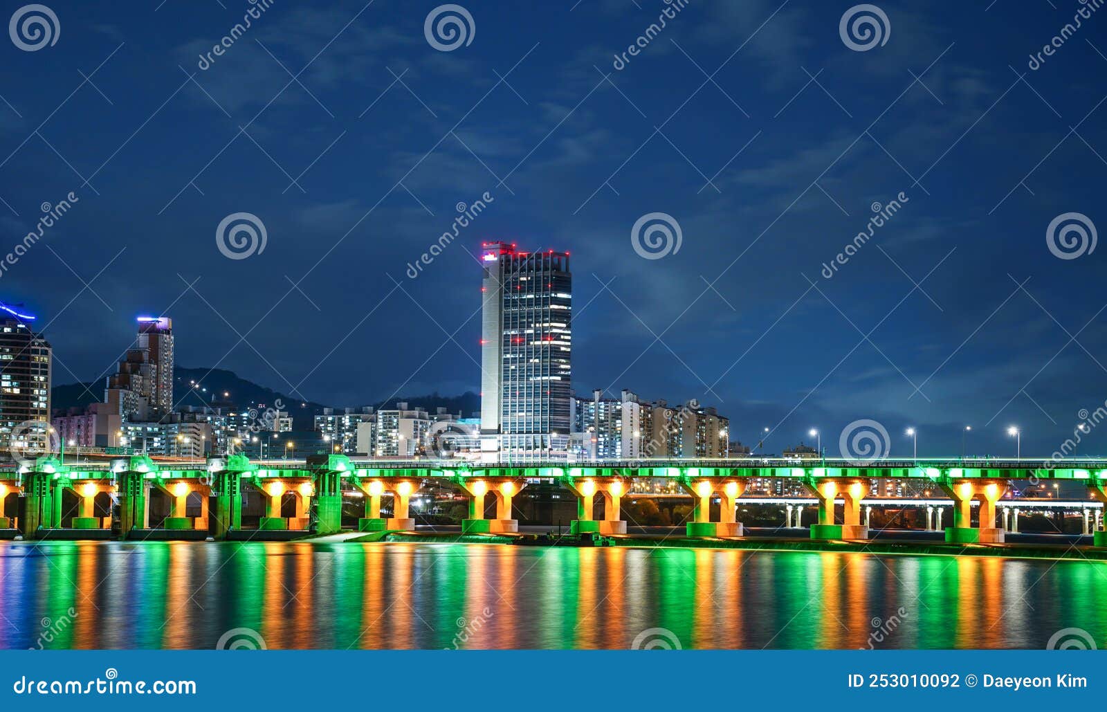 Night View of the Han River in Seoul Stock Photo - Image of asia ...