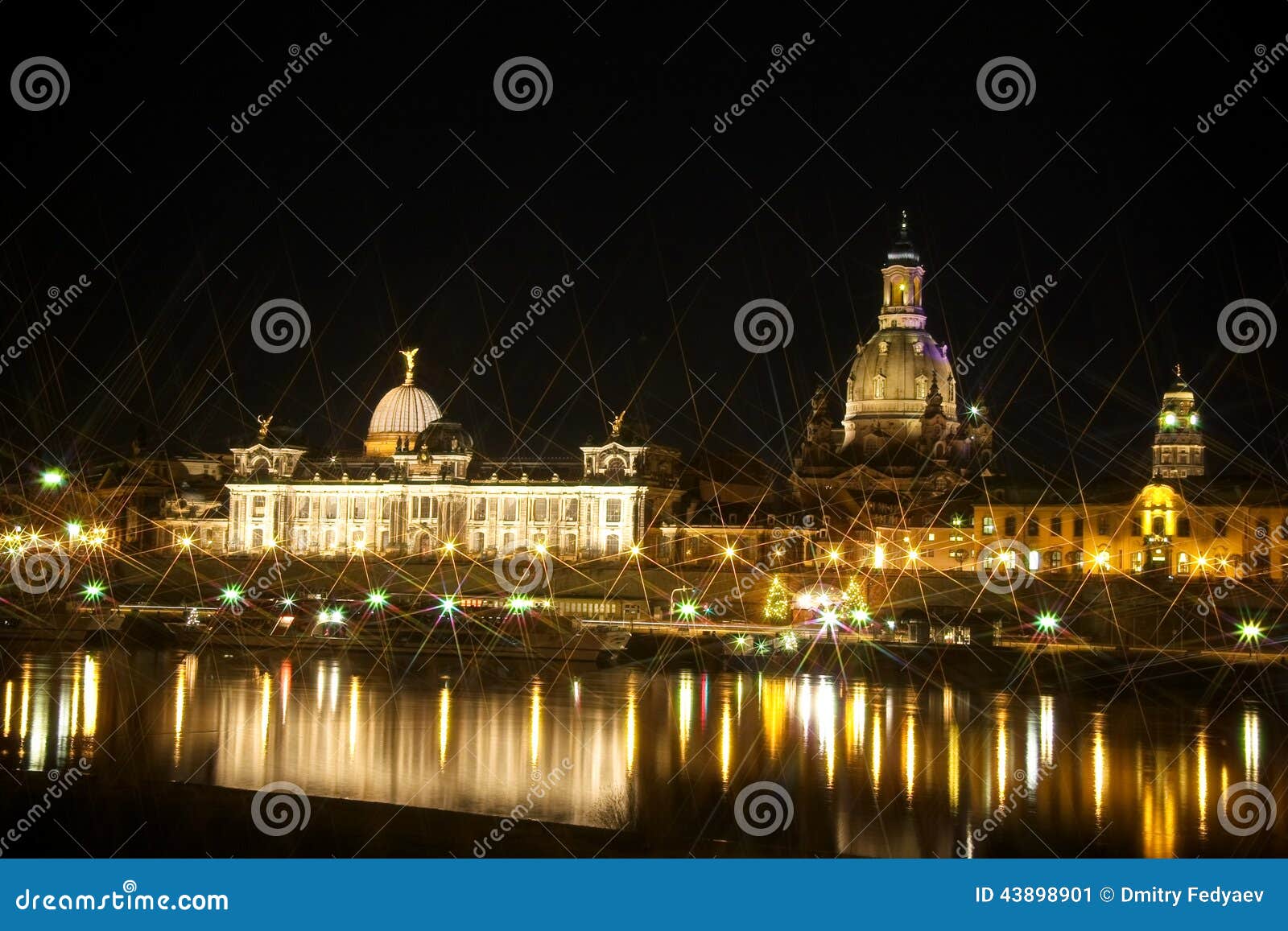 Night View on Historical Center of Dresden Stock Image - Image of city ...