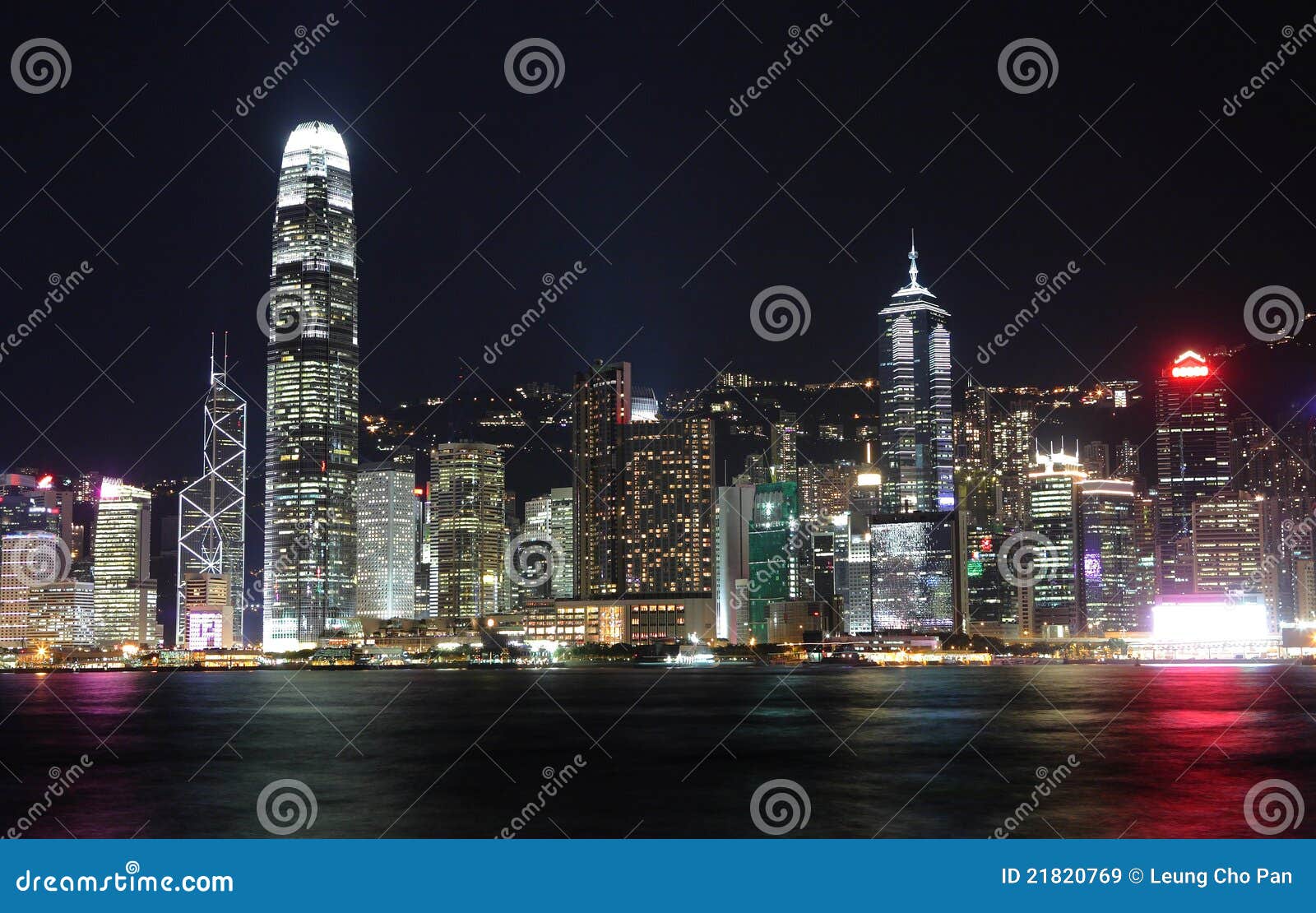 Night view of Hong Kong stock image. Image of landscape - 21820769
