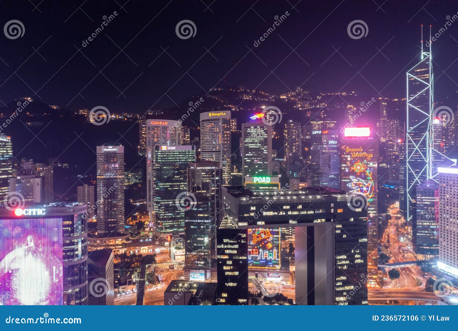 The Night View of Hong Kong Central District 11 Dec 2019 Editorial ...