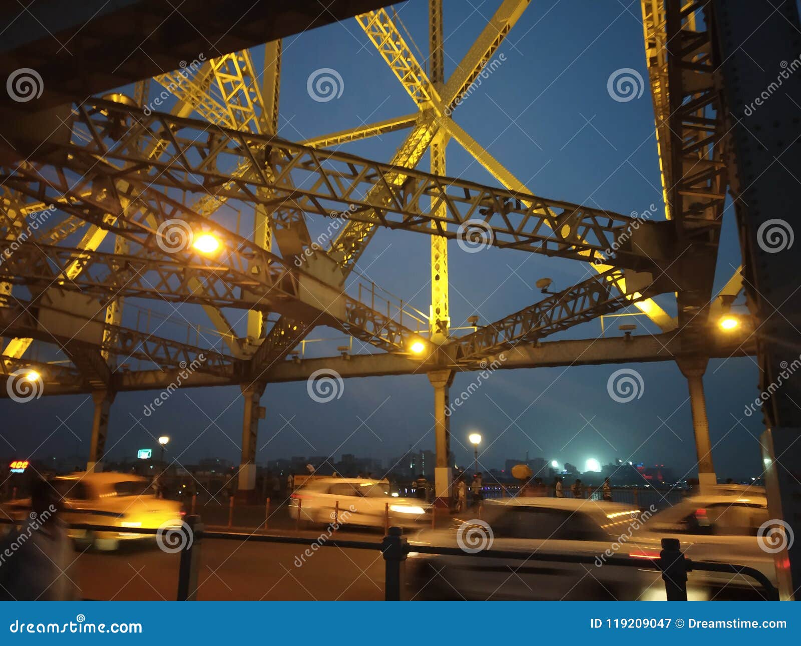 Night View of Howrah Bridge Stock Image - Image of howrah, bridge ...