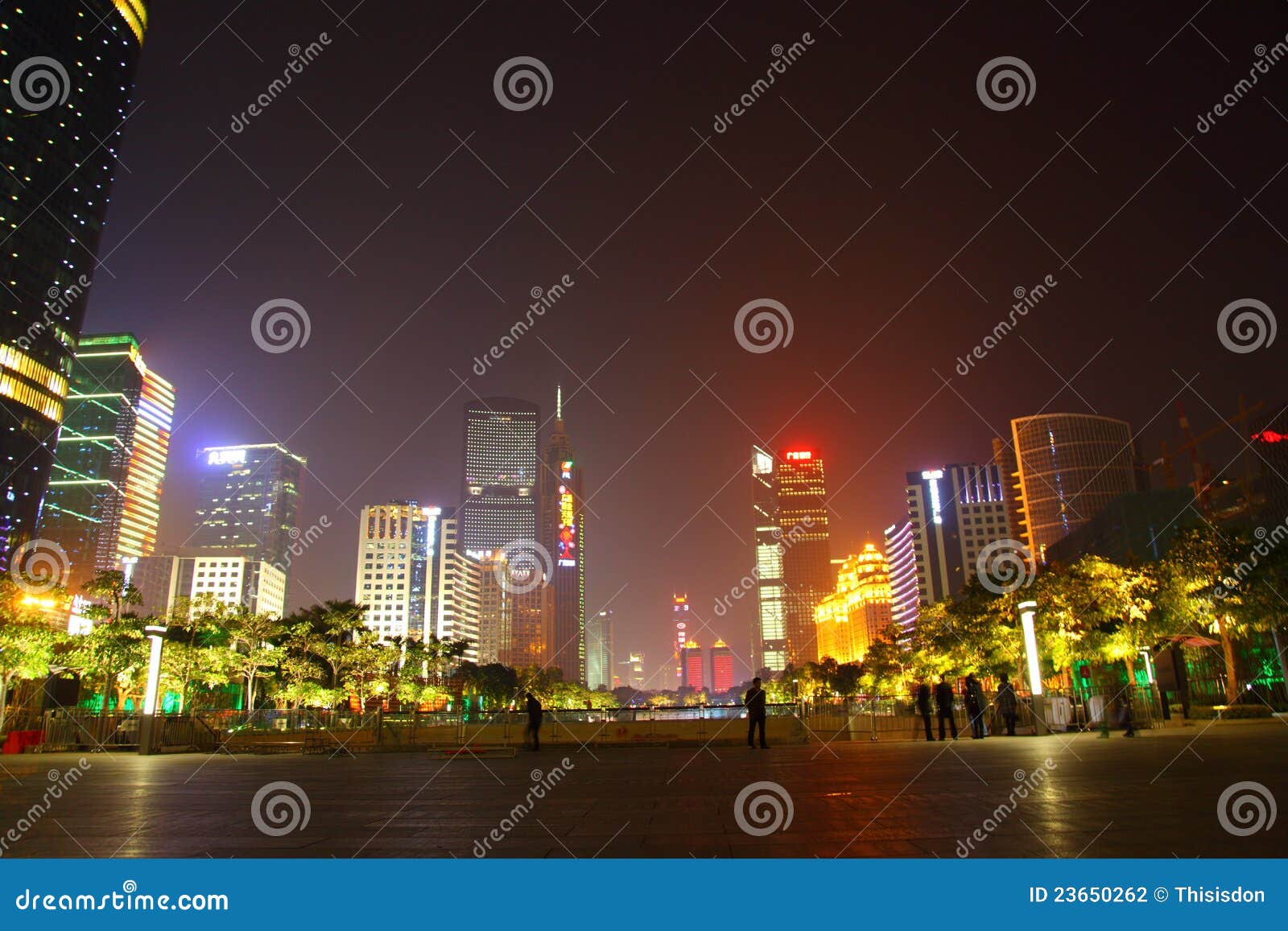 Night View of the Huacheng Plaza Editorial Photography - Image of asia ...