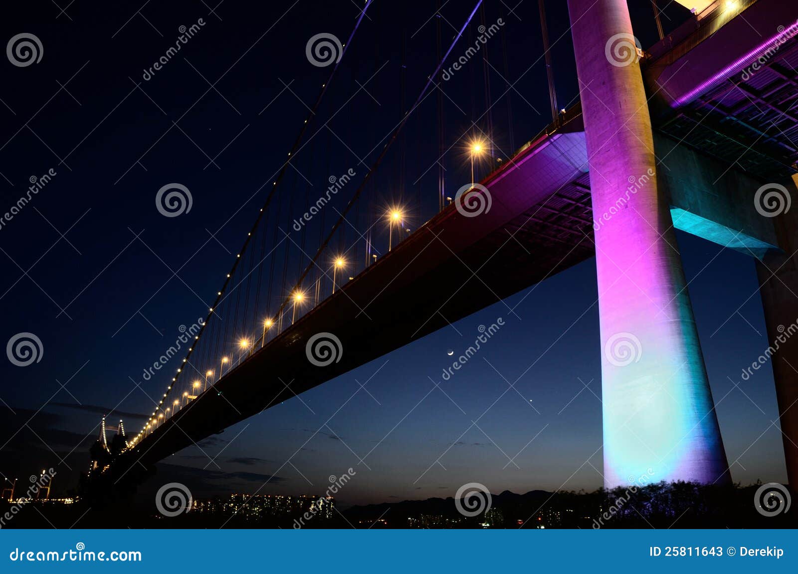 Night view of huge bridge stock image. Image of arranging - 25811643