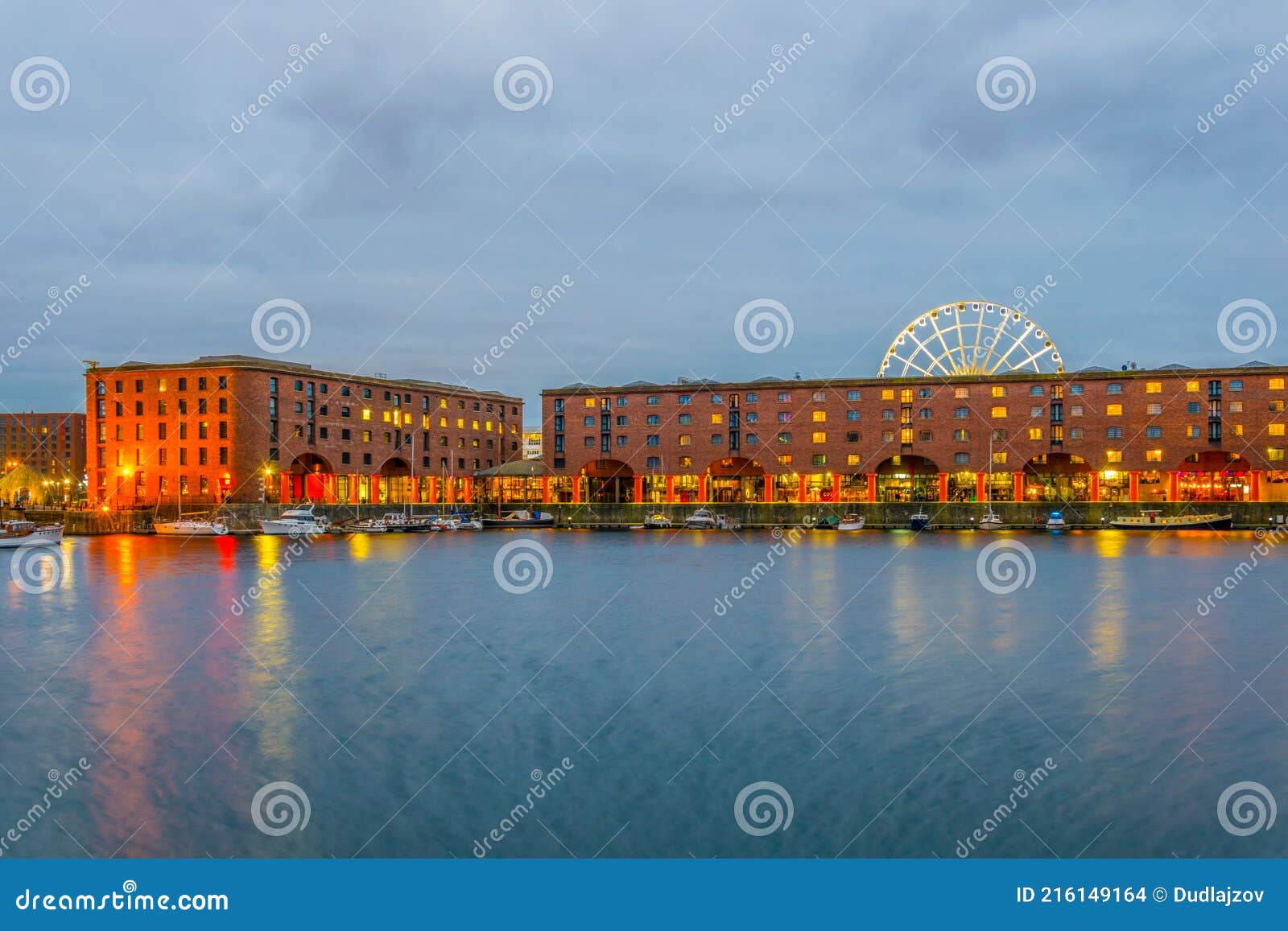 Night View of Illuminated Albert Dock in Liverpool, England Editorial ...