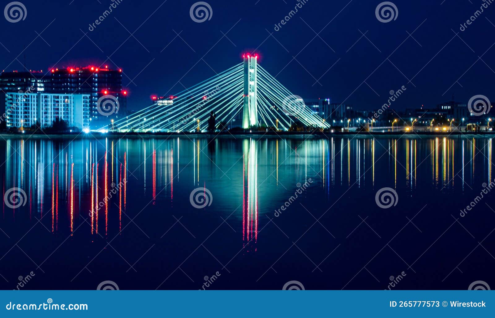 Night View of the Illuminated Han River Bridge Stock Image - Image of ...