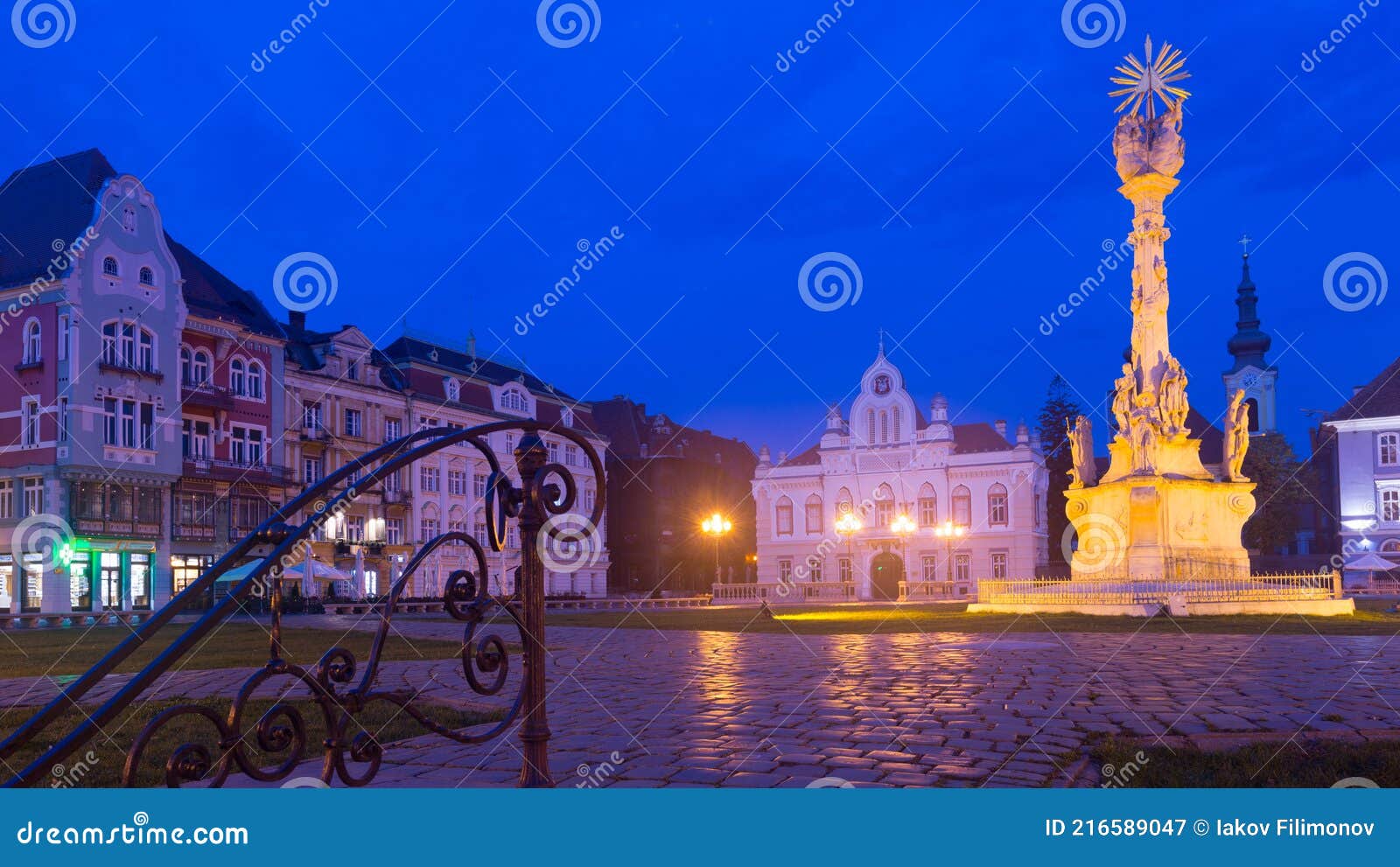 Trinity Column on Unirii Square, Timisoara Stock Image - Image of ...