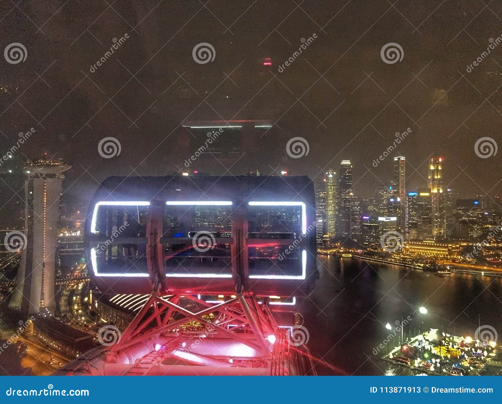 Night View Inside Roller Coaster. Stock Image - Image of coaster, night ...