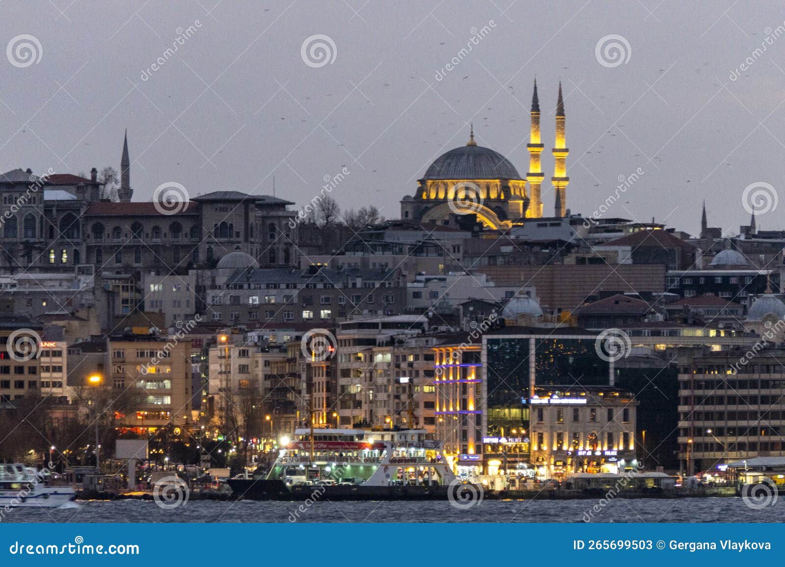 Night View of Istanbul Mosque Editorial Stock Photo - Image of tourism ...