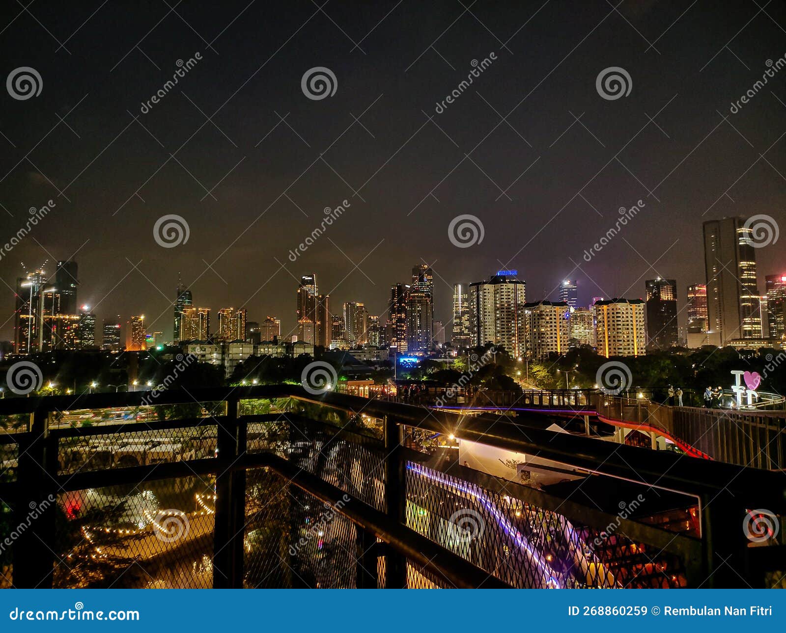 Night view of Jakarta city editorial stock image. Image of dusk - 268860259
