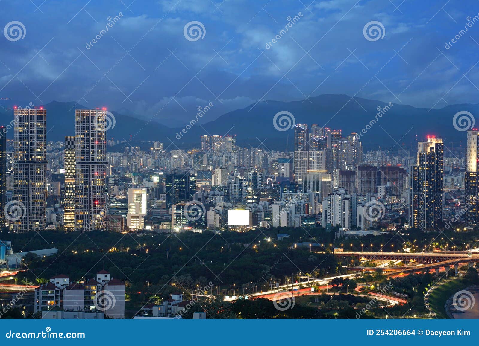 The Night View of Jung-gu, Seoul, Korea Stock Photo - Image of famous ...