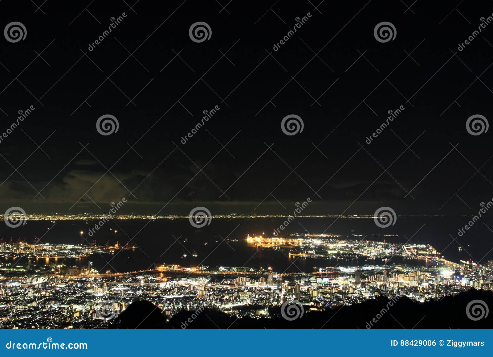 Night view of Kobe stock photo. Image of kansai, illumination - 88429006