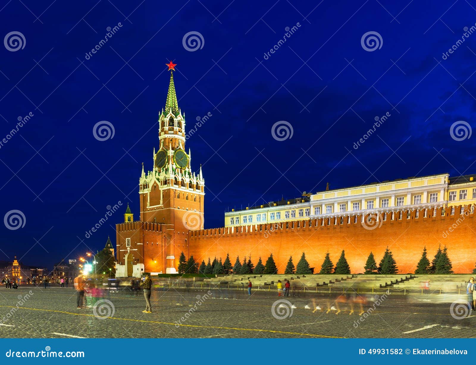 Night View of Kremlin and Red Square in Moscow Stock Photo - Image of ...