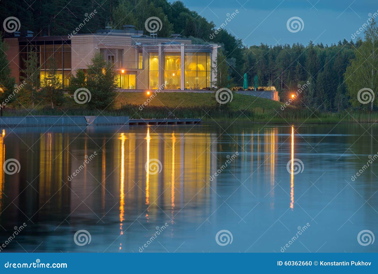 Night view of the lake stock photo. Image of holiday - 60362660