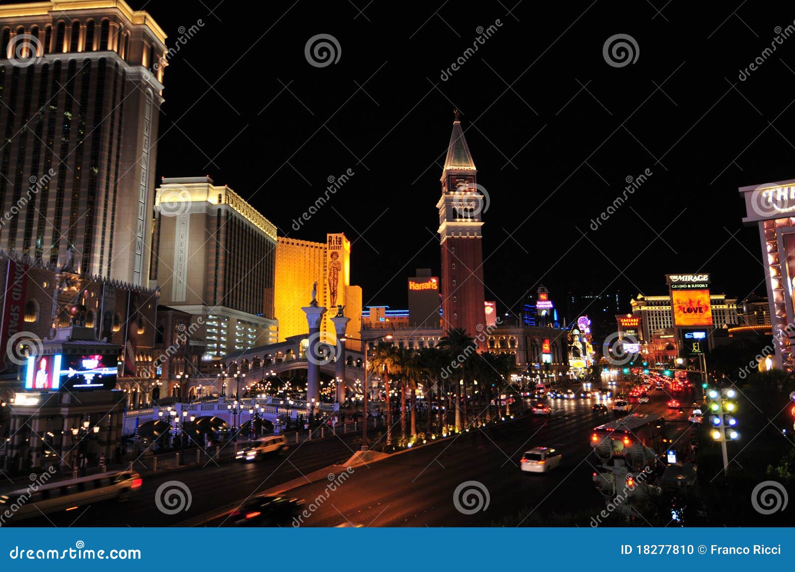 Night View of Las Vegas Strip Editorial Image - Image of vegas, luxury ...
