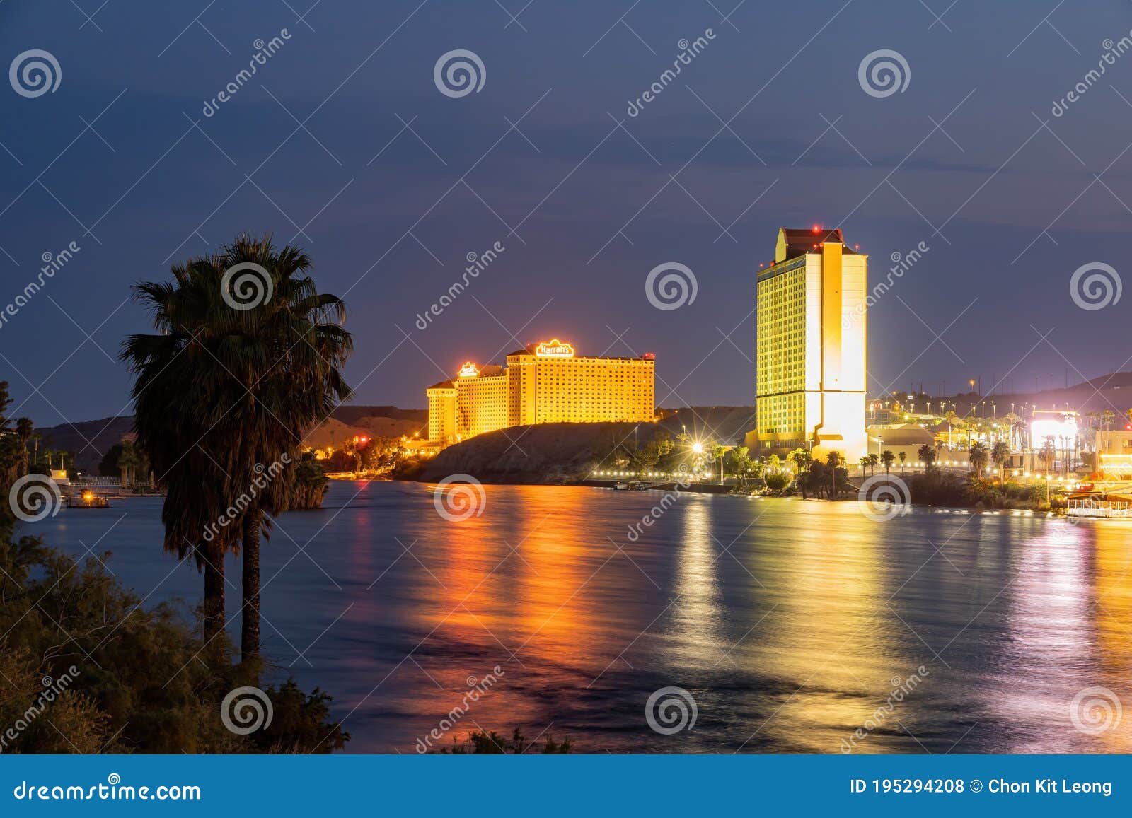 Night View of the Laughlin River Lodge and Harrah S Laughlin Editorial ...