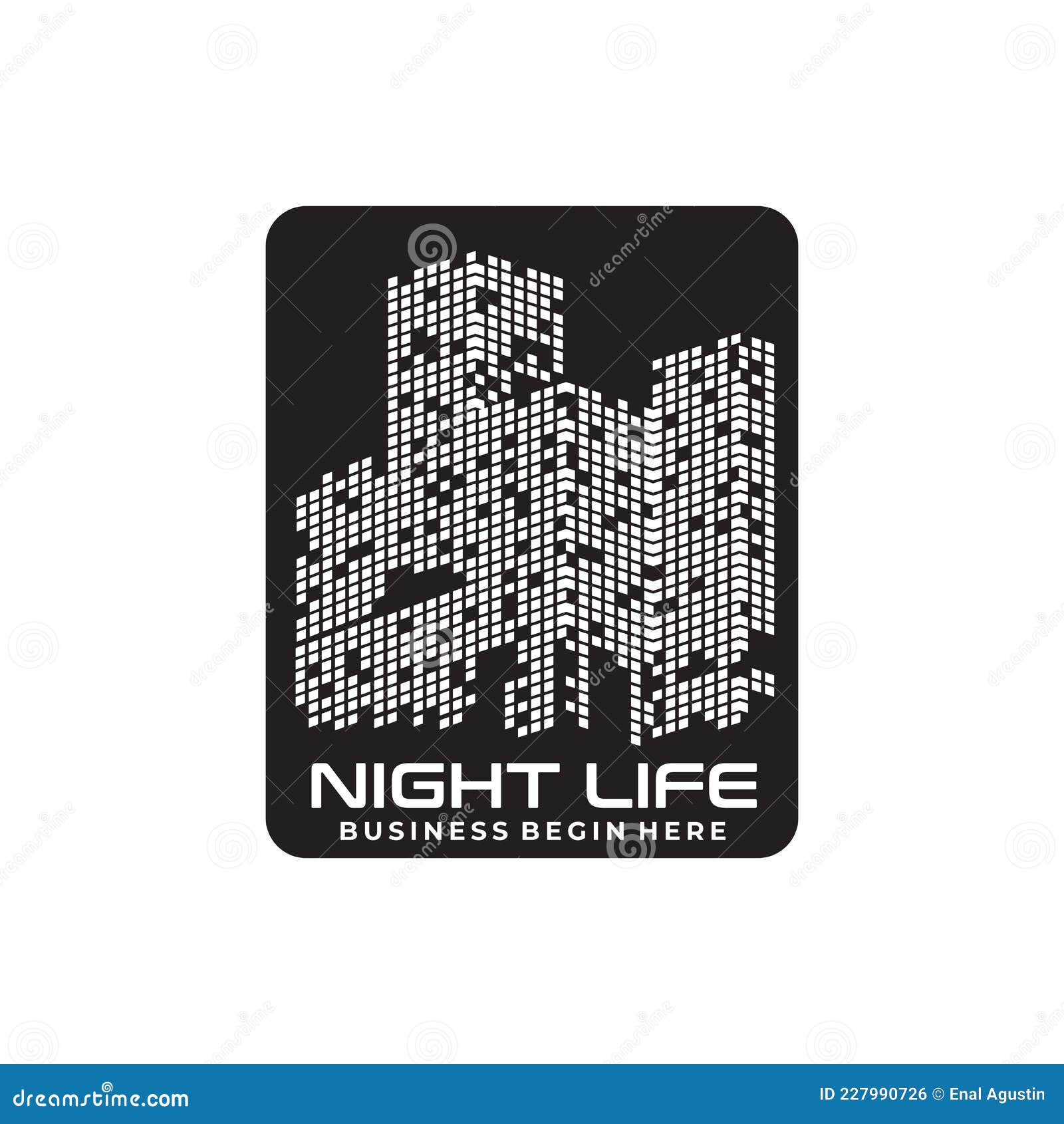 Night View Light Building Logo Design Stock Vector - Illustration of ...