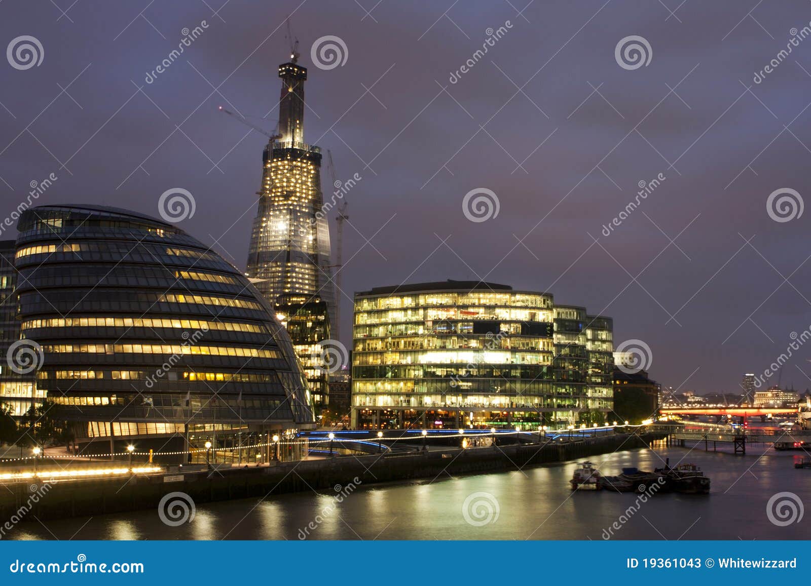 Night View of the London City Hall Stock Image - Image of landmark ...