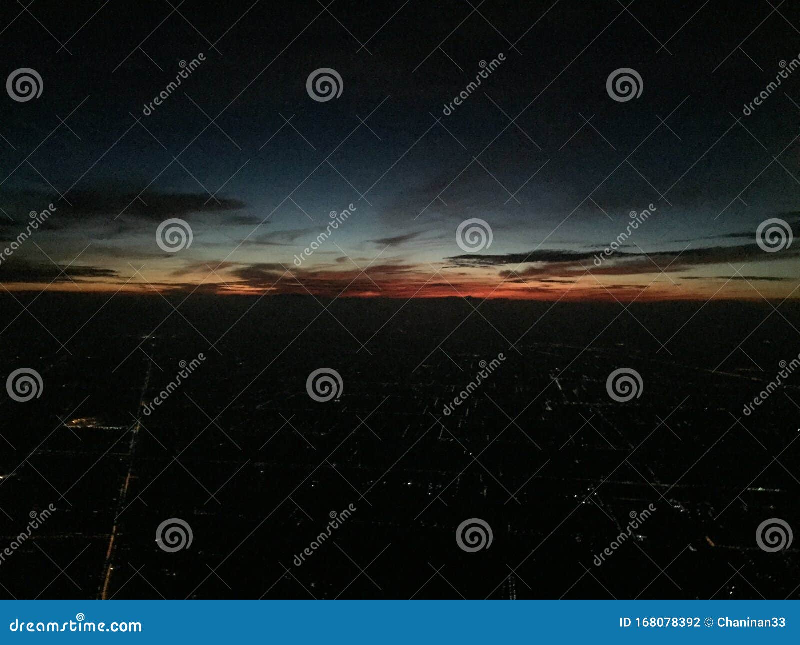 Night view from the flight stock photo. Image of wingtip - 168078392