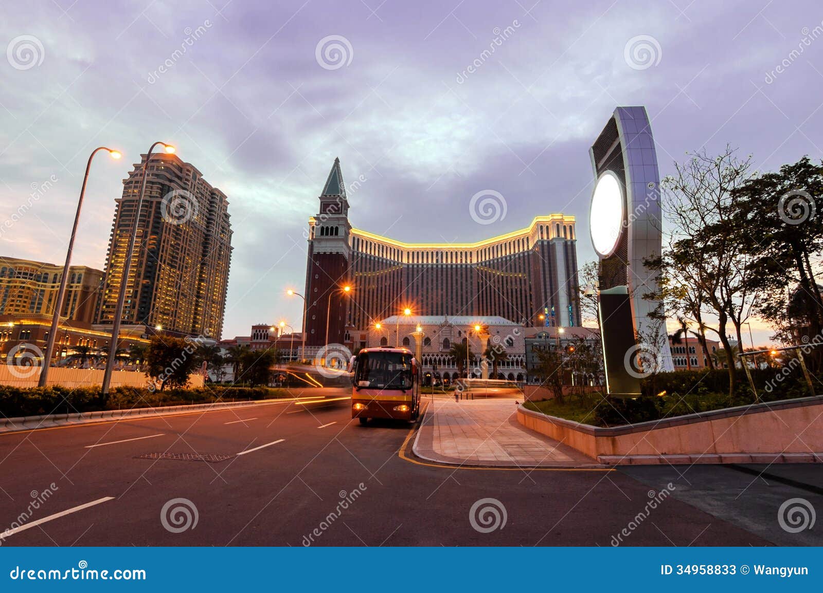 Night view of Macau, China stock image. Image of night - 34958833