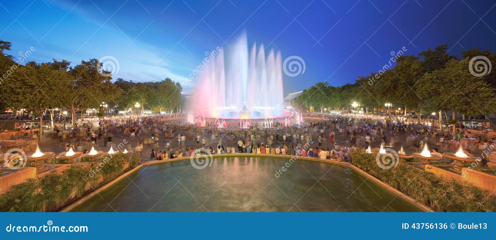 Night View of Magic Fountain in Barcelona Editorial Photo - Image of ...