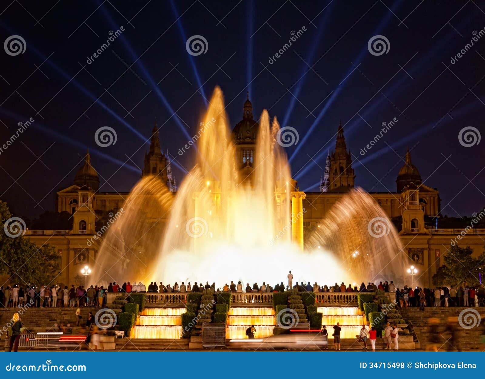 Night View of Magic Fountain Editorial Stock Photo - Image of color ...