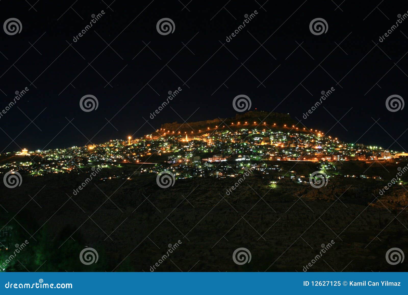 Night view of Mardin stock image. Image of history, city - 12627125
