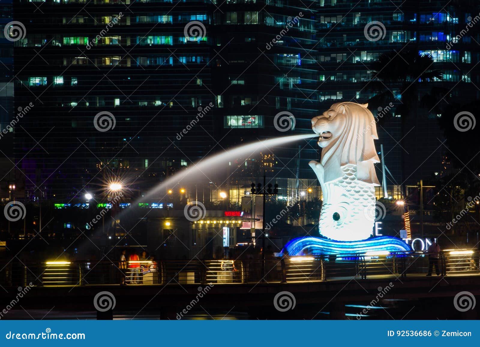 Night View of Merlion in Singapore Editorial Photo - Image of tourism ...