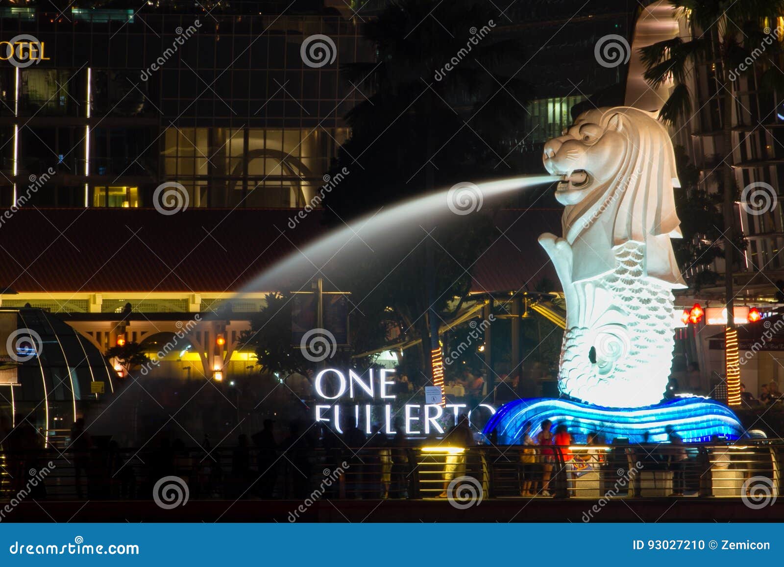 Night View of Merlion in Singapore Editorial Image - Image of night ...